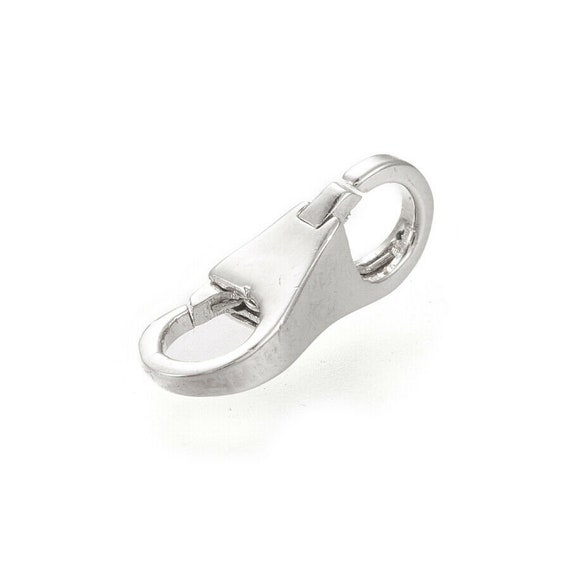 Small Double Lock / Lobster Clasp Solid 925 Sterling Silver - Etsy UK