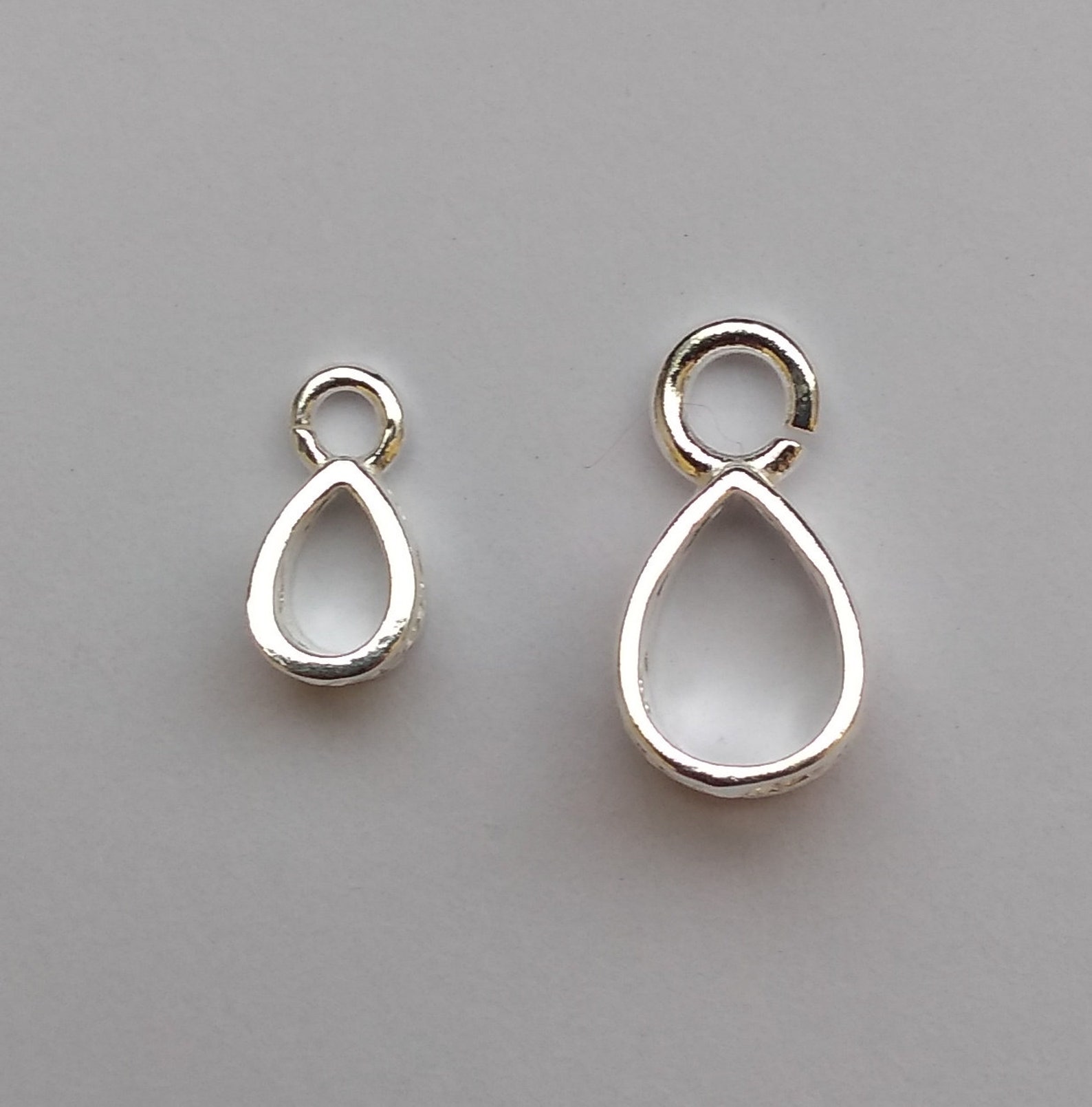 BAIL for Pendant or Charm With Fixed Open Ring. Solid 925 Sterling ...