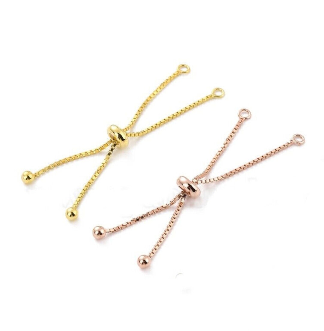 Slide Clasp With Box Chain. Adjustable. Solid 925 Sterling Silver With ...