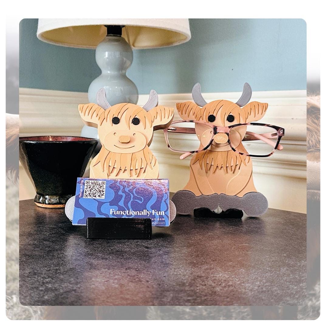 Highland Cow Business Card Stand, Cow Business Card Holder - Etsy