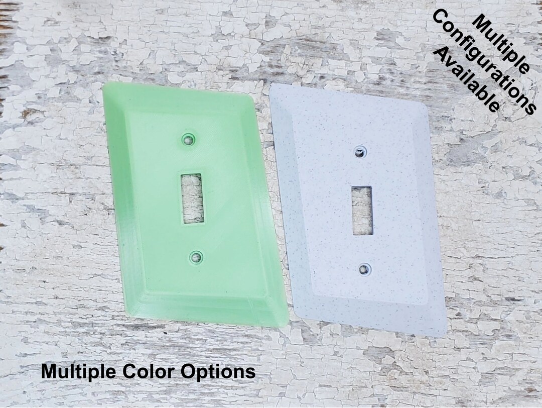 Retro Mid Century Modern Light Switch Cover - 3D Printed Single Toggle ...