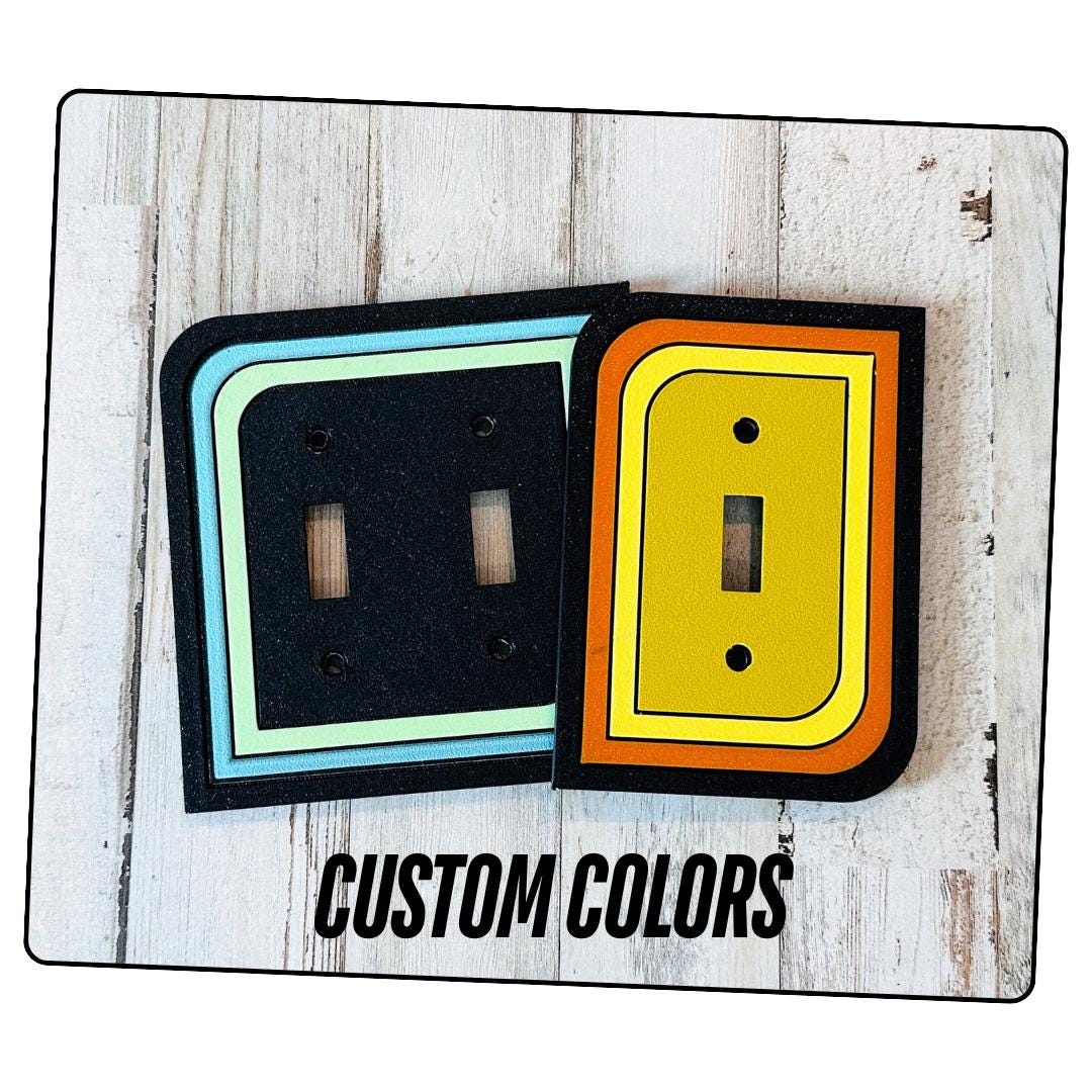 Multi-color Retro Rounded Corner Switch Plate, Perfect for Apartment ...