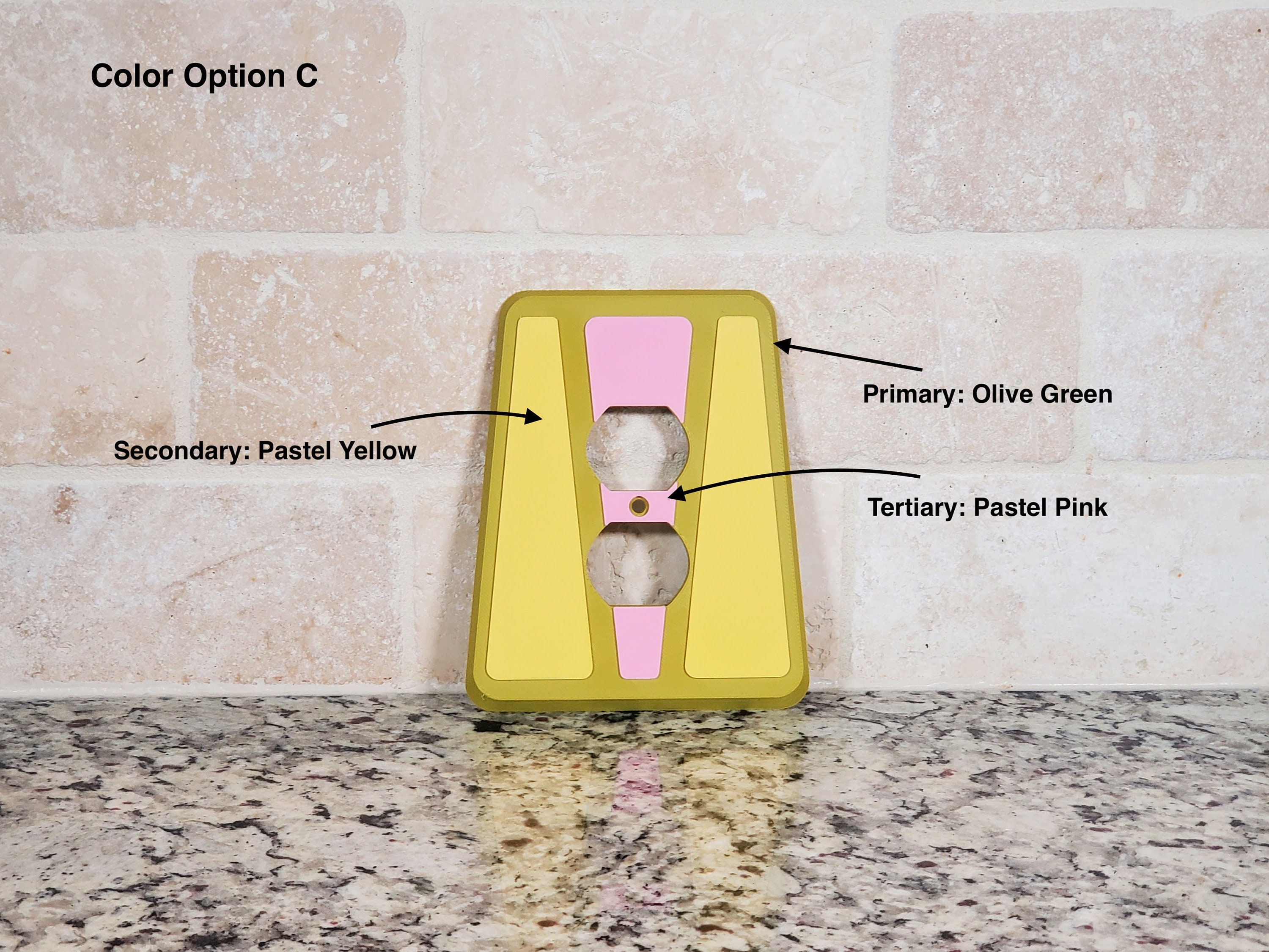 Tri-color Mid Century Modern Single Toggle Light Switch Cover and ...