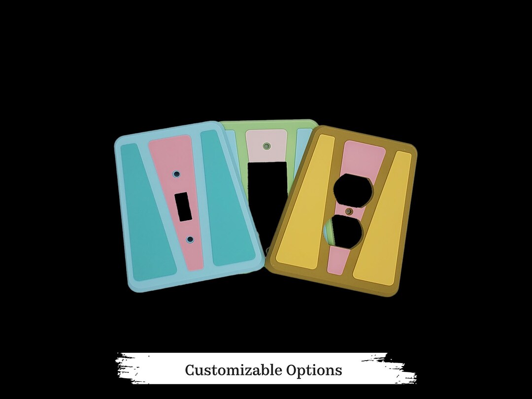 Tri-color Mid Century Modern Single Toggle Light Switch Cover and ...