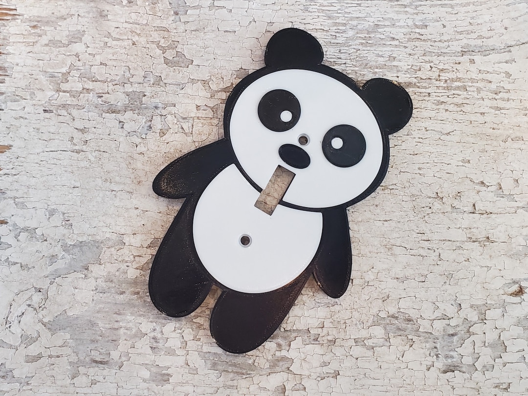 Cute Panda Light Switch Cover, Single Toggle Light Switch Plate, Kids ...