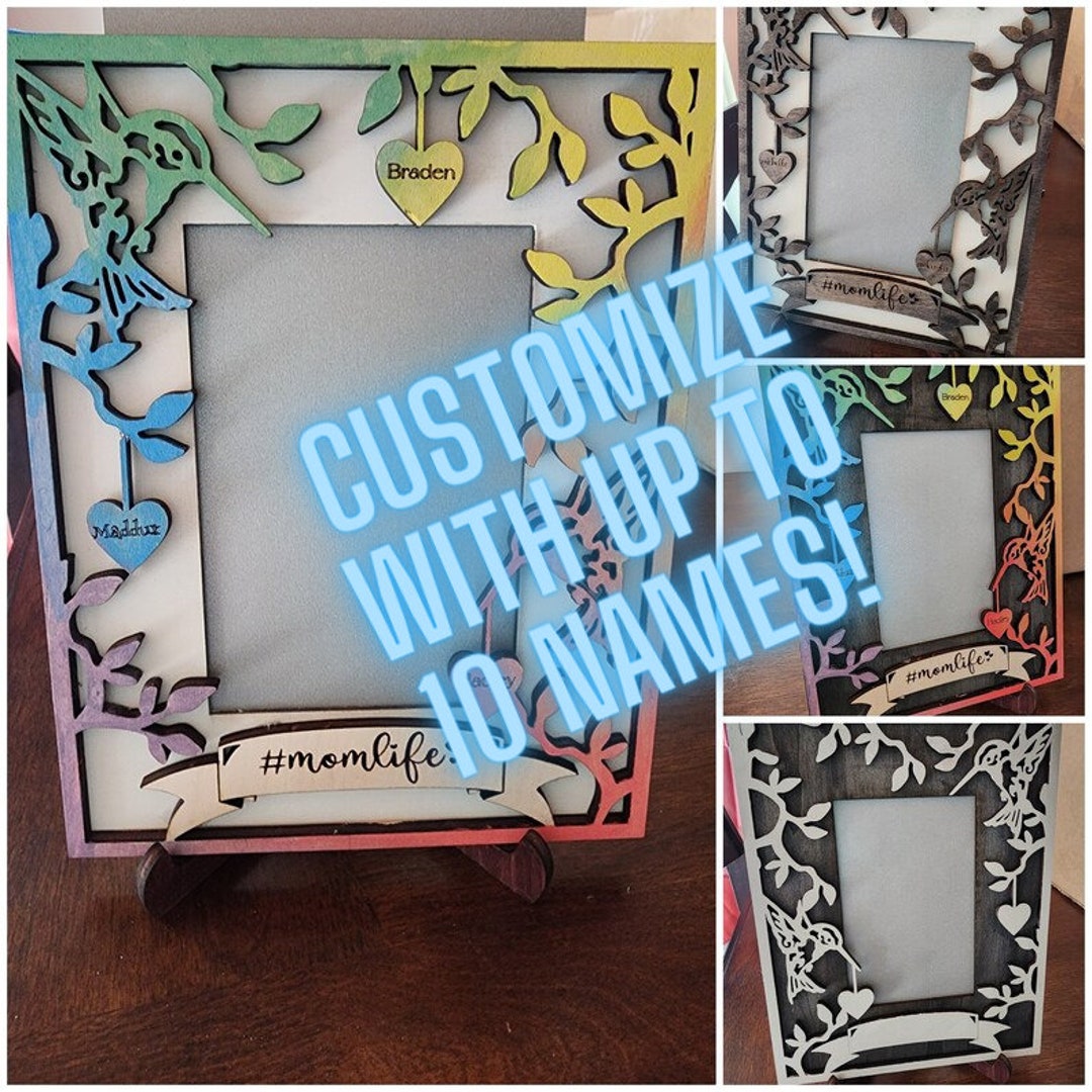 Family - Custom Hummingbird Picture Frames- up to TEN Names! - Etsy