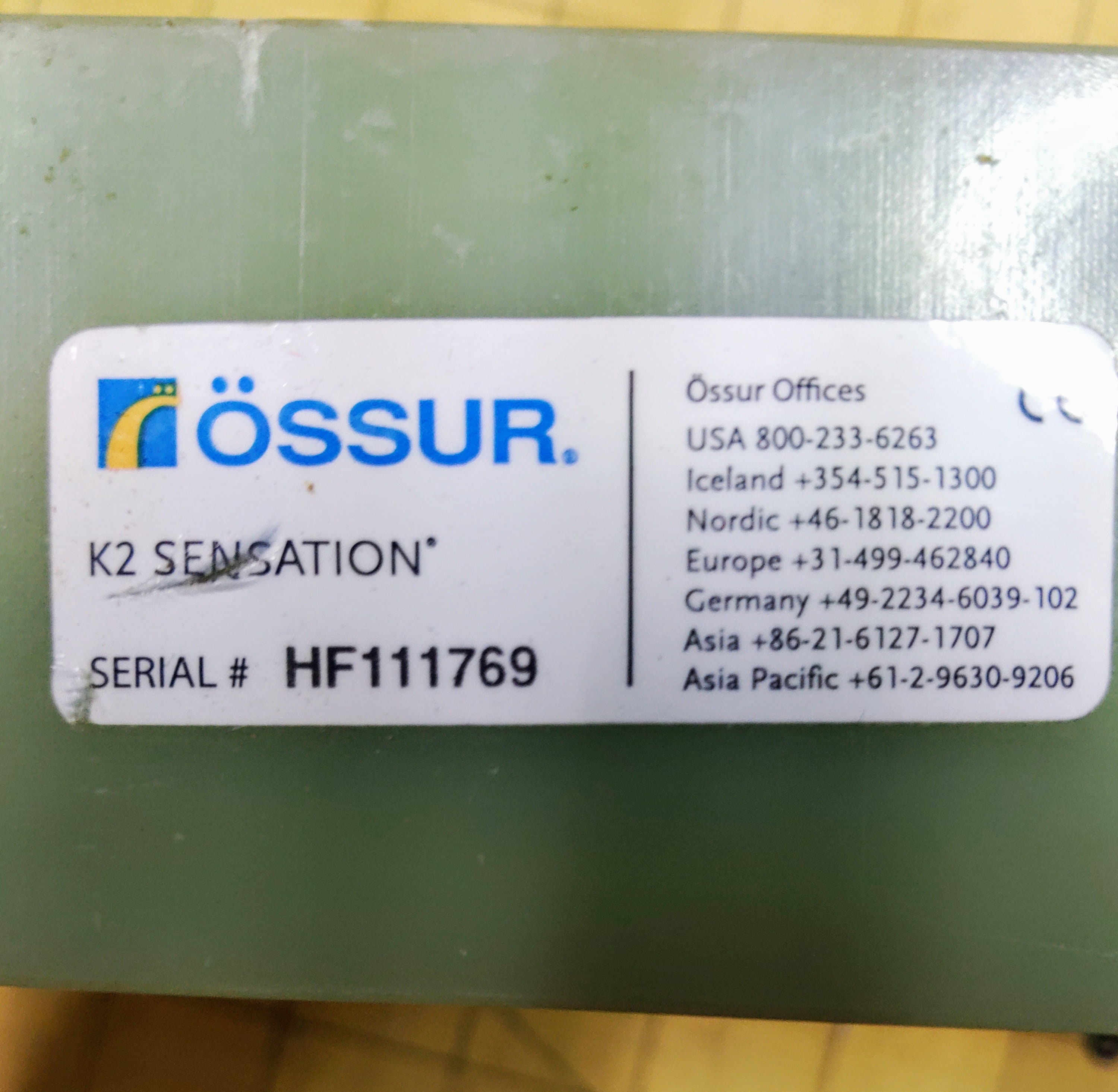 Ossur Complete Prosthetic Left Leg Balance Knee OFM1 With K2 Sensation ...