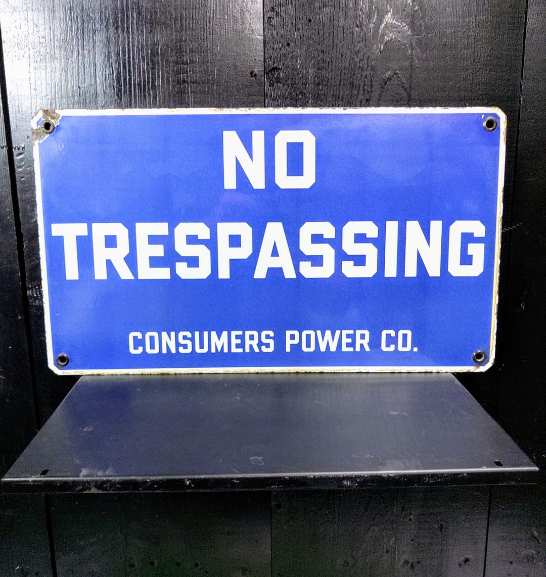 Antique Consumers Power Co, No Trespassing PORCELAIN SIGN Vintage ...