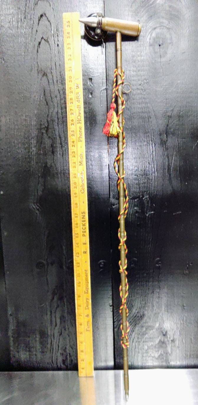 Antique Cane Trench Art Walking Stick Brass Ammo Bullet Swagger Stick ...