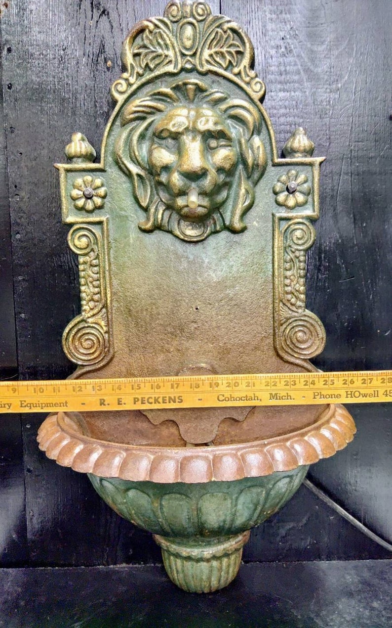 Antique Cast Iron Lions Head Water Fountain French Victorian Garden ...