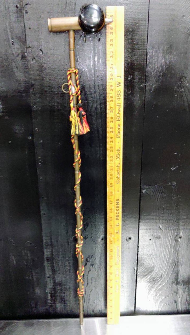 Antique Cane Trench Art Walking Stick Brass Ammo Bullet Swagger Stick ...