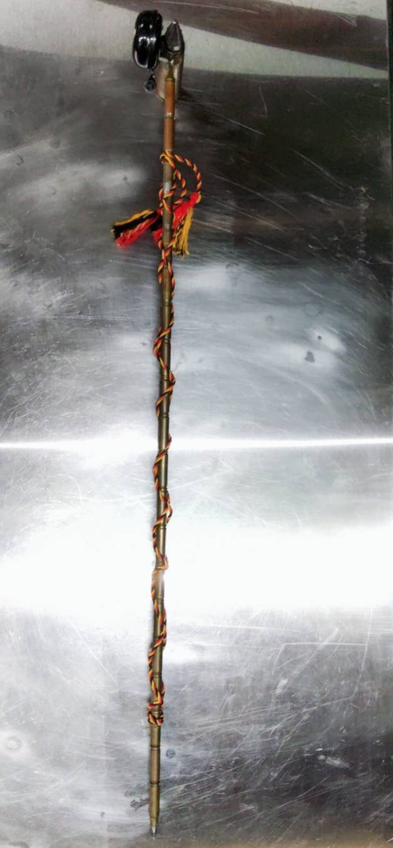 Antique Cane Trench Art Walking Stick Brass Ammo Bullet Swagger Stick ...