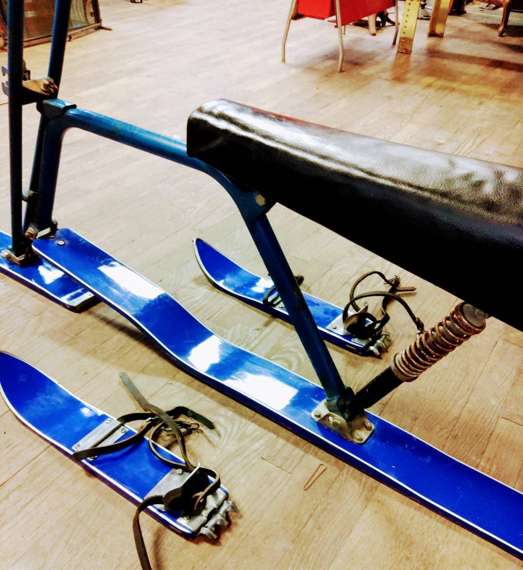 RARE Vintage Ski Bob Michrina Sno Savage Snowmobile Sled Snow Skis ...