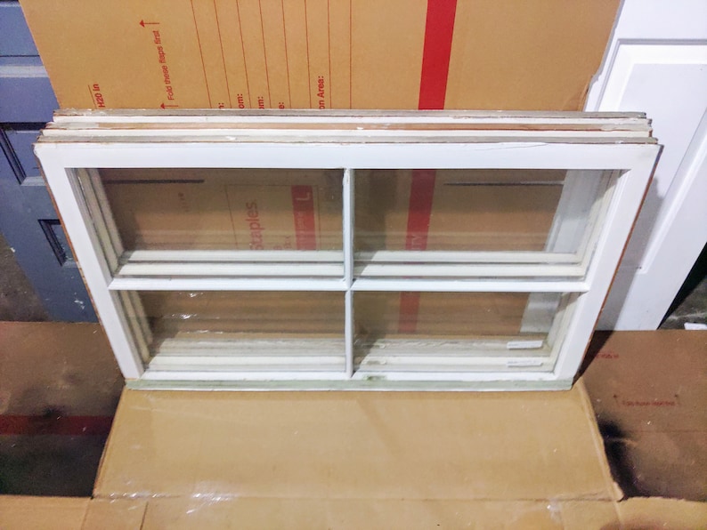 Vintage Wood Windows 4 & 6 Pane Glass Multiple Sizes Repurpose Window ...