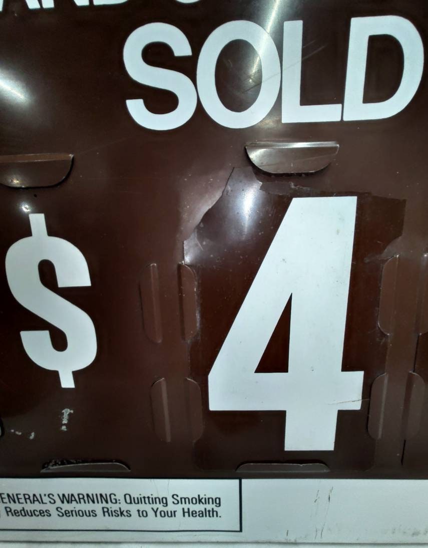 Vintage Marlboro Cigarette Tobacco Metal Price Sign 2sided XL 58inx48in ...