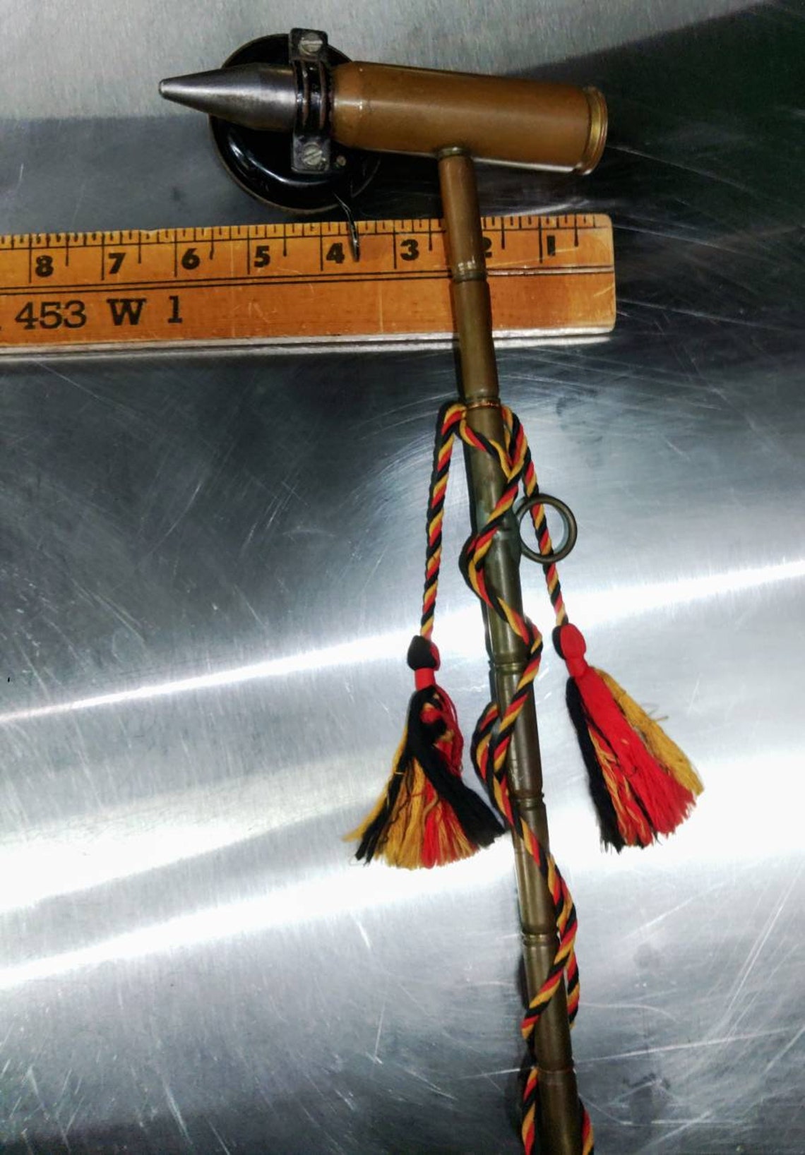 Antique Cane Trench Art Walking Stick Brass Ammo Bullet Swagger Stick ...