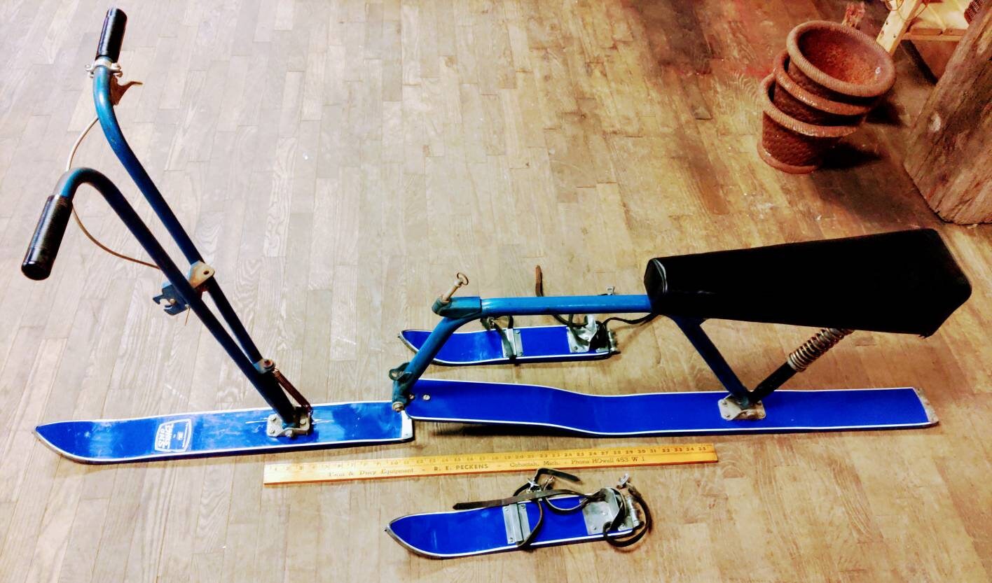 RARE Vintage Ski Bob Michrina Sno Savage Snowmobile Sled Snow Skis ...