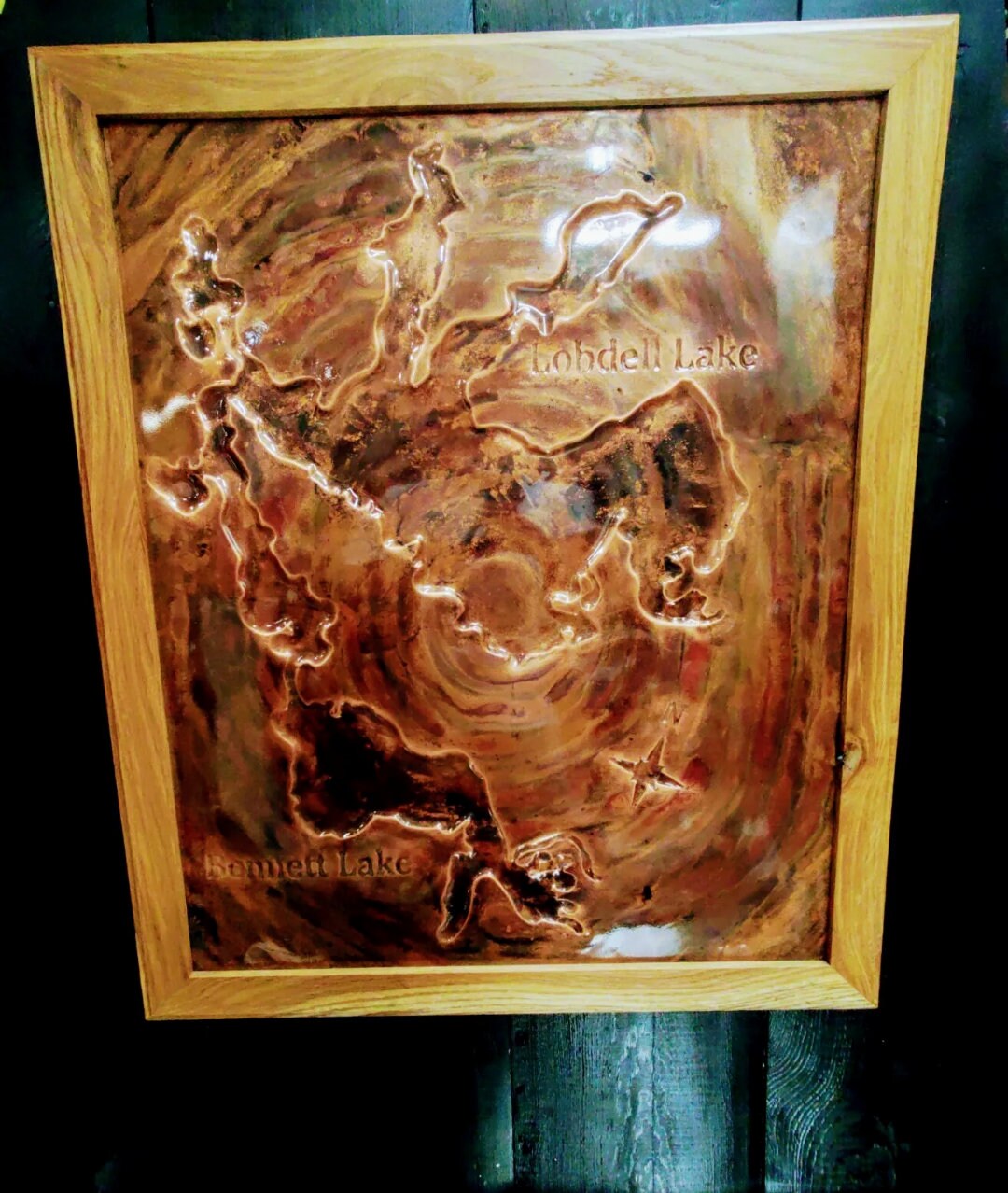 Pure Michigan Lobdell Lake Bennett Lake Copper Topographical Map Fenton ...