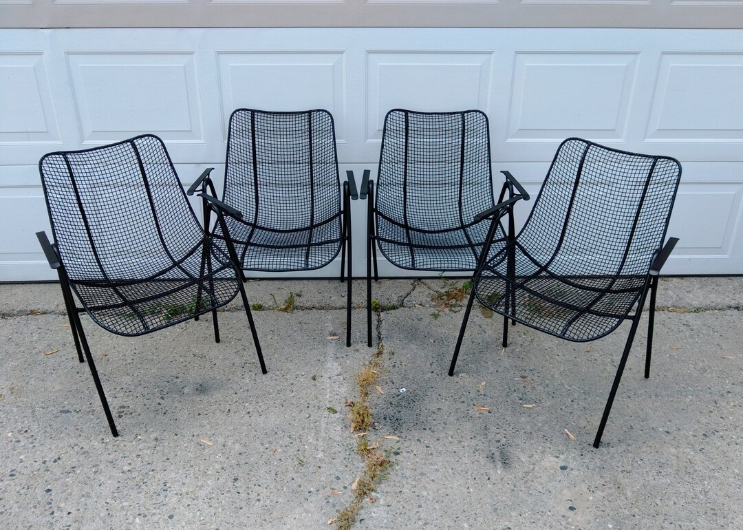 4 Vintage MCM Woodard Sculptura Patio Arm Chairs Authentic - Etsy