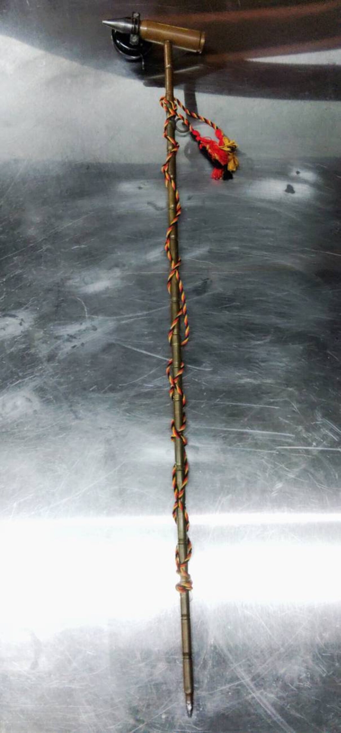 Antique Cane Trench Art Walking Stick Brass Ammo Bullet Swagger Stick ...