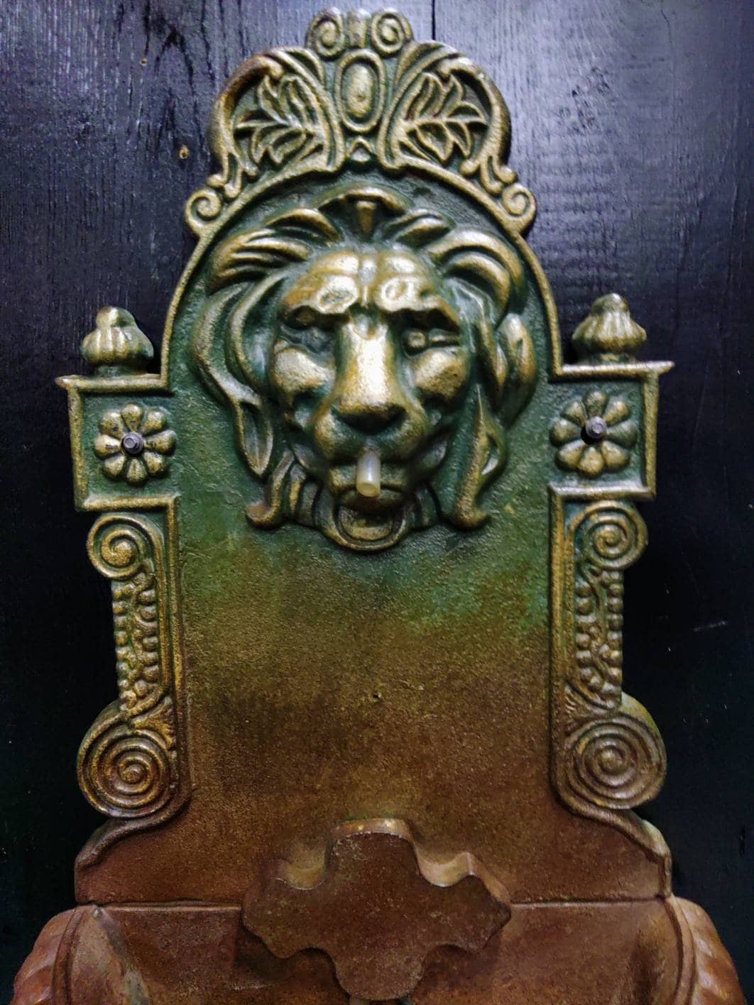 Antique Cast Iron Lions Head Water Fountain French Victorian Garden ...