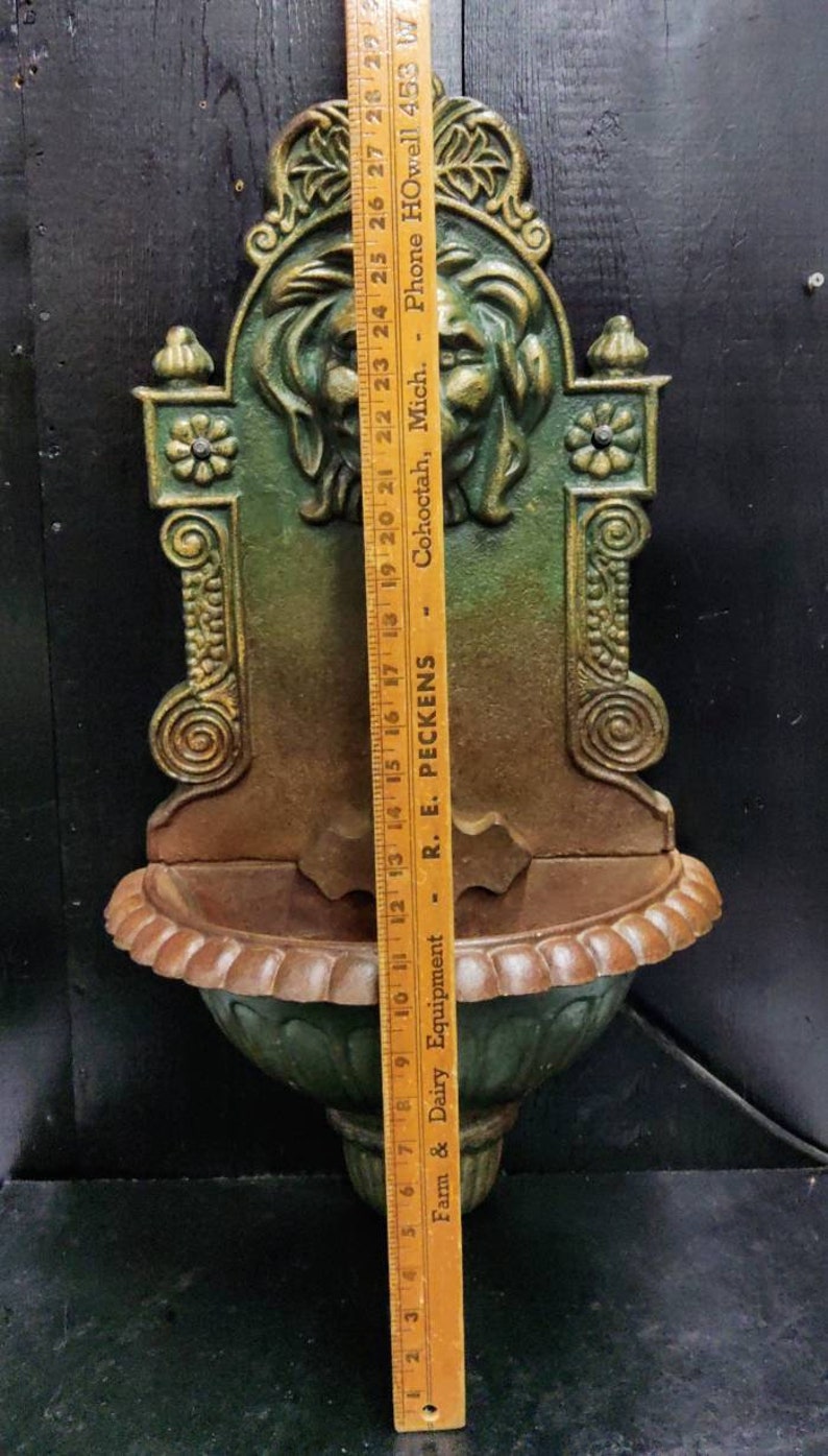 Antique Cast Iron Lions Head Water Fountain French Victorian Garden ...