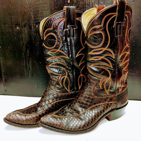 Snake Skin Boots - Etsy