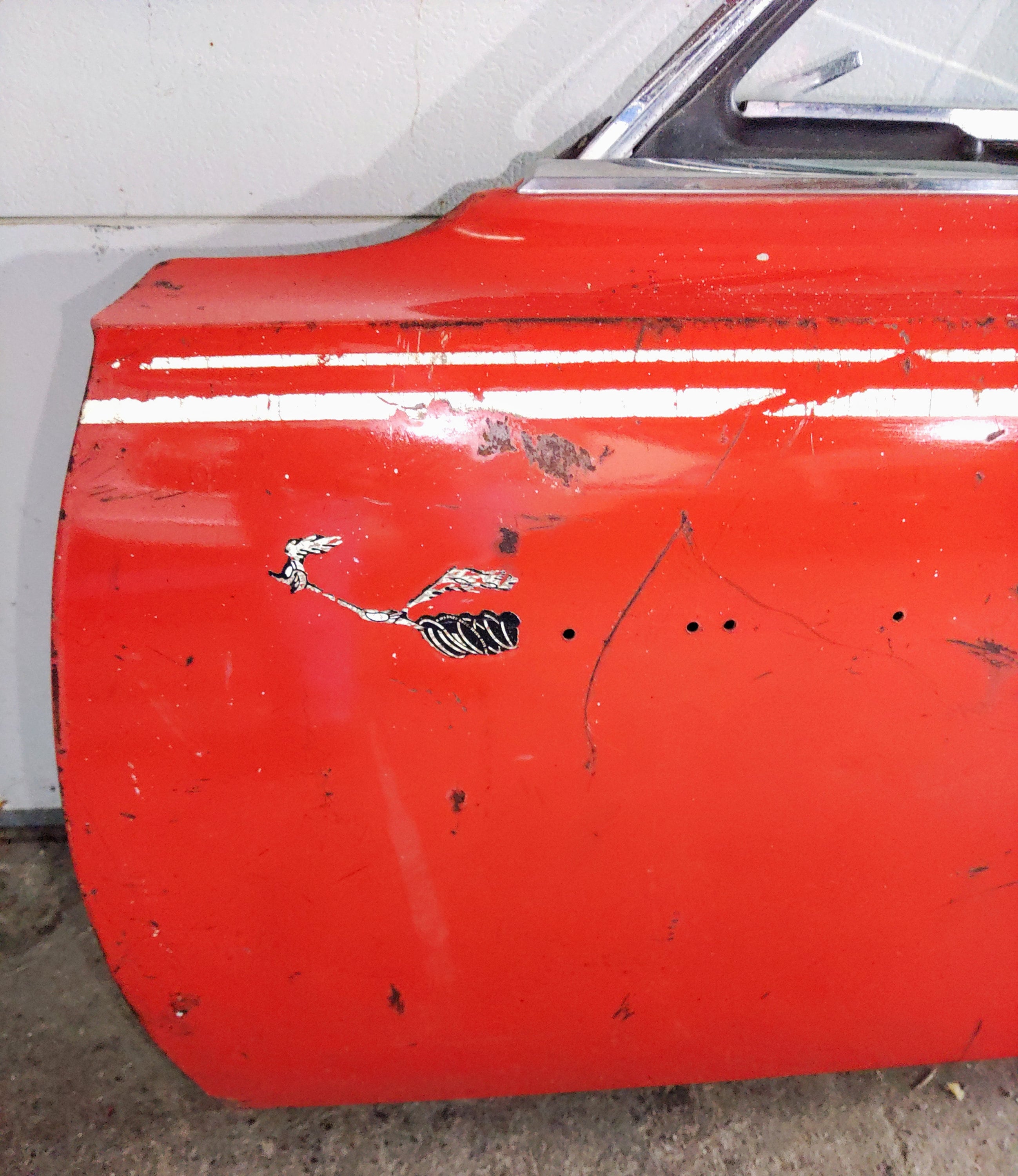 1968 Plymouth Roadrunner Driver Side Door W/rare Black & White ...