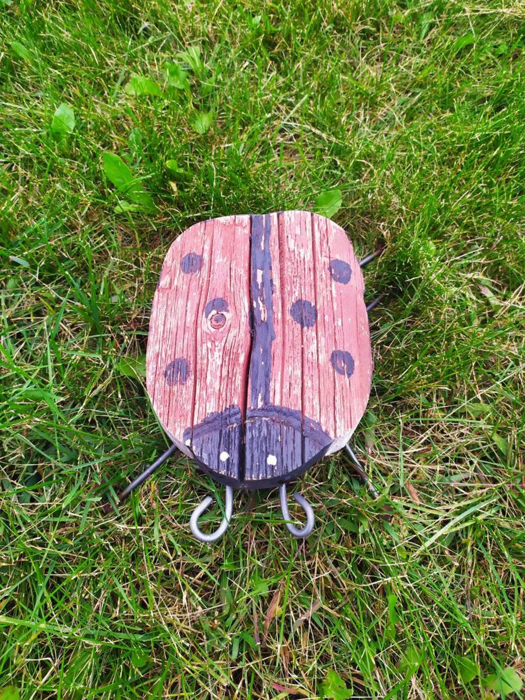 Reclaimed Barn Wood Garden Ladybug - Etsy