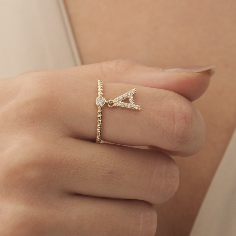 Letter Ring - Etsy