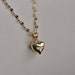 14k Gold Heart Necklace, Real Solid Gold Minimalist Heart Pendant ...