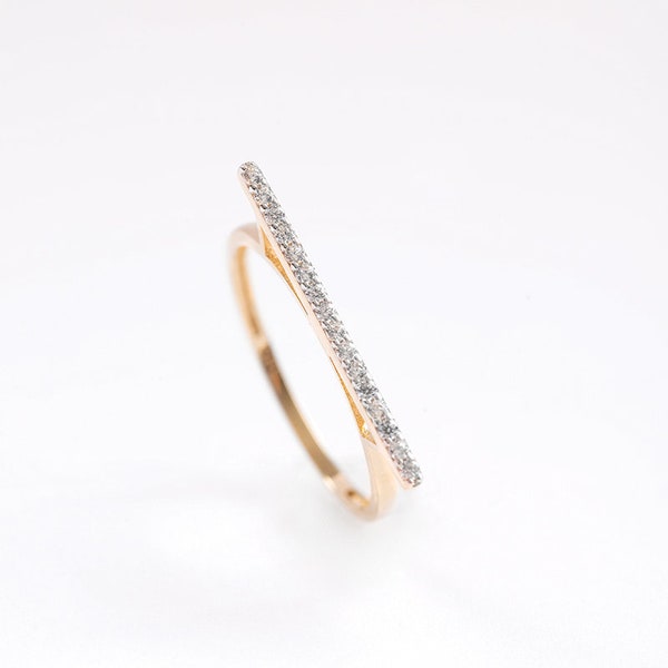 Flat Diamond Ring - Etsy
