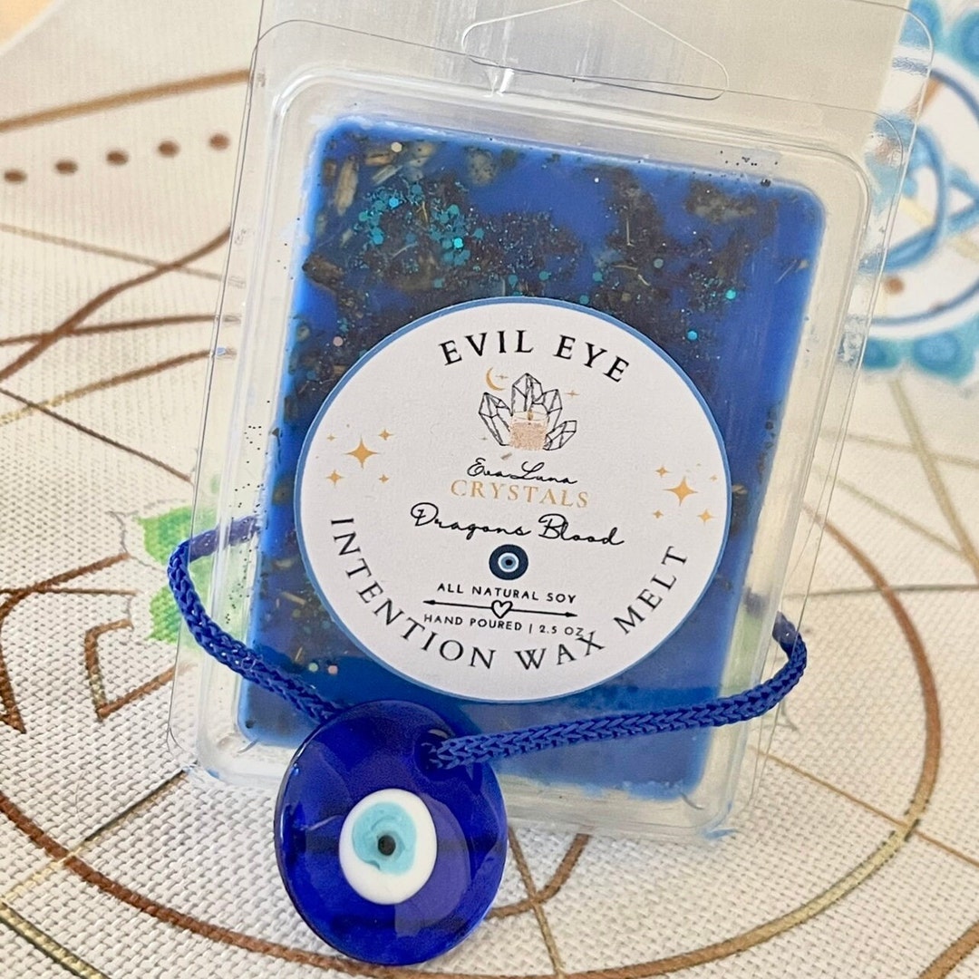 EVIL EYE Intention Wax Melt W/evil Eye Pendant/black Obsidian & Clear ...