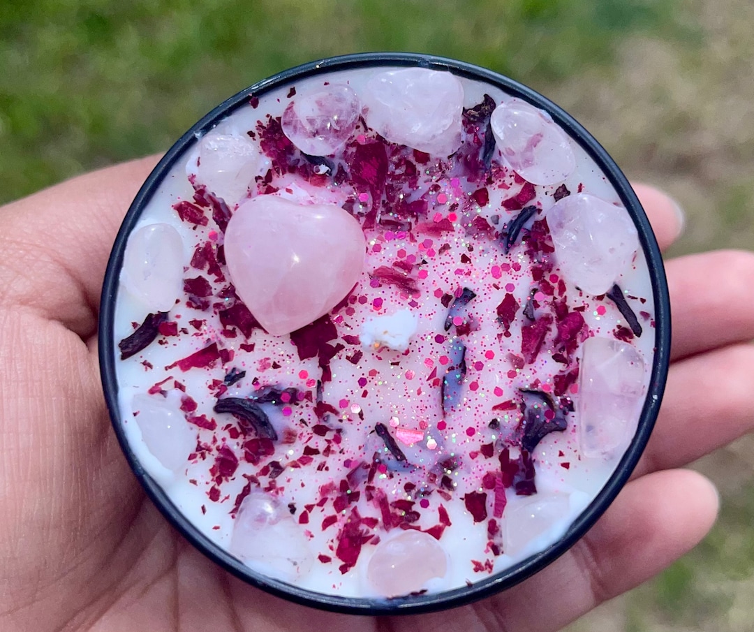 Self Love/love Spell Rose Quartz/herbs Intention Crystal - Etsy