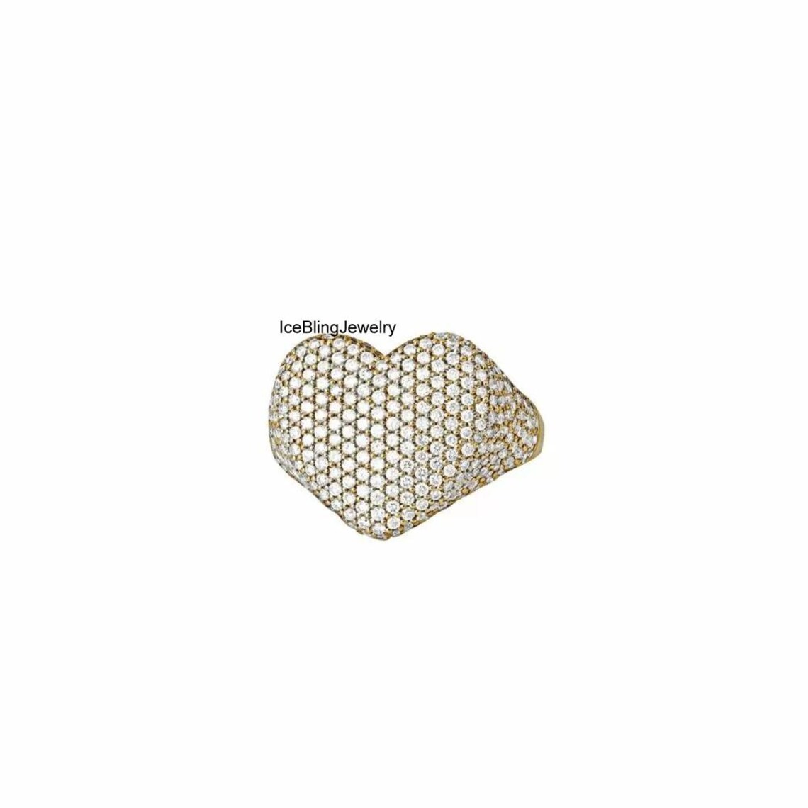 Round Cut Micro Pave Cocktail Ring, Pave Shield Ring, Pave and Bezel ...