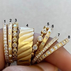 Flush Set Full Eternity Band, Bezel Set Distance Wedding Band, Round ...