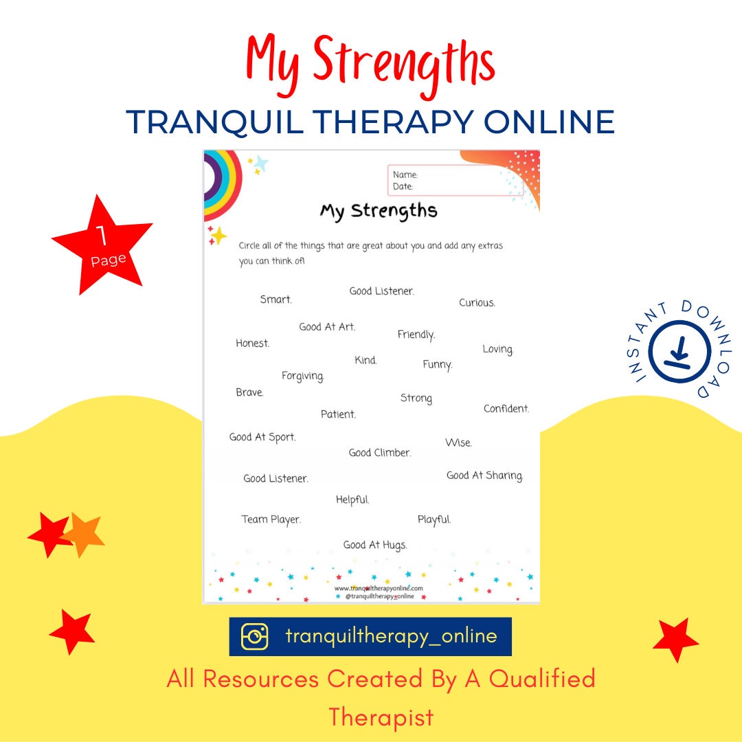 My Strengths Worksheet | Mental Health | Printable Activity Sheet ...