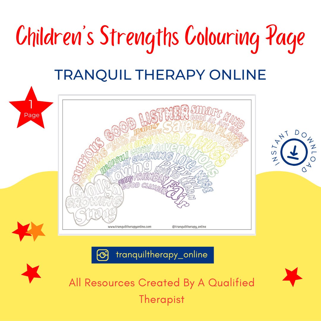 Children's Strenghts Colouring Page | Mental Health | Printable ...