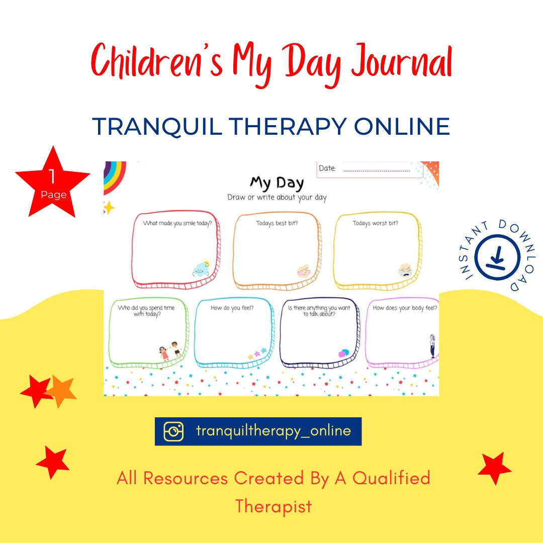 Children's My Day Journal | Mental Health | Printable Activity Sheet ...
