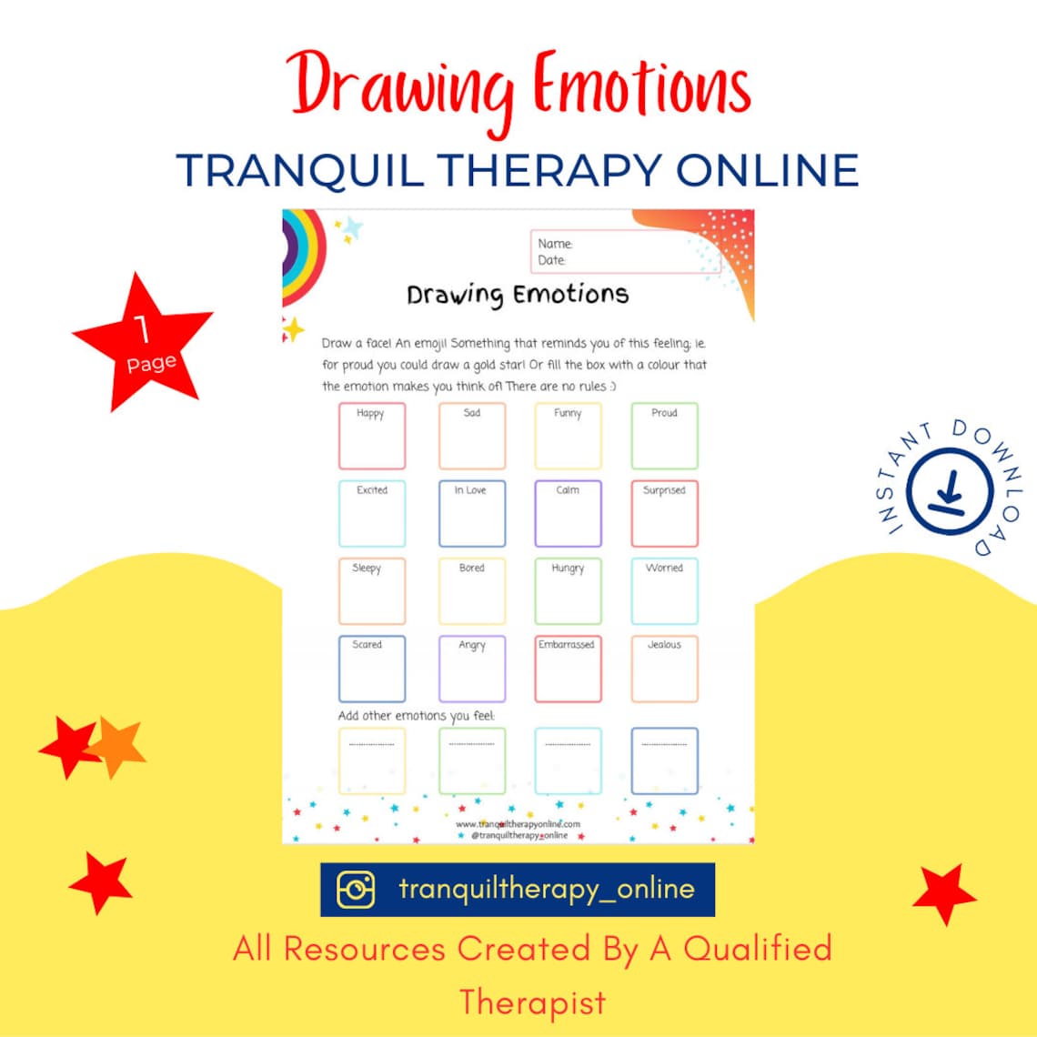 Drawing Emotions Activity Sheet | Mental Health | Printable Activity ...