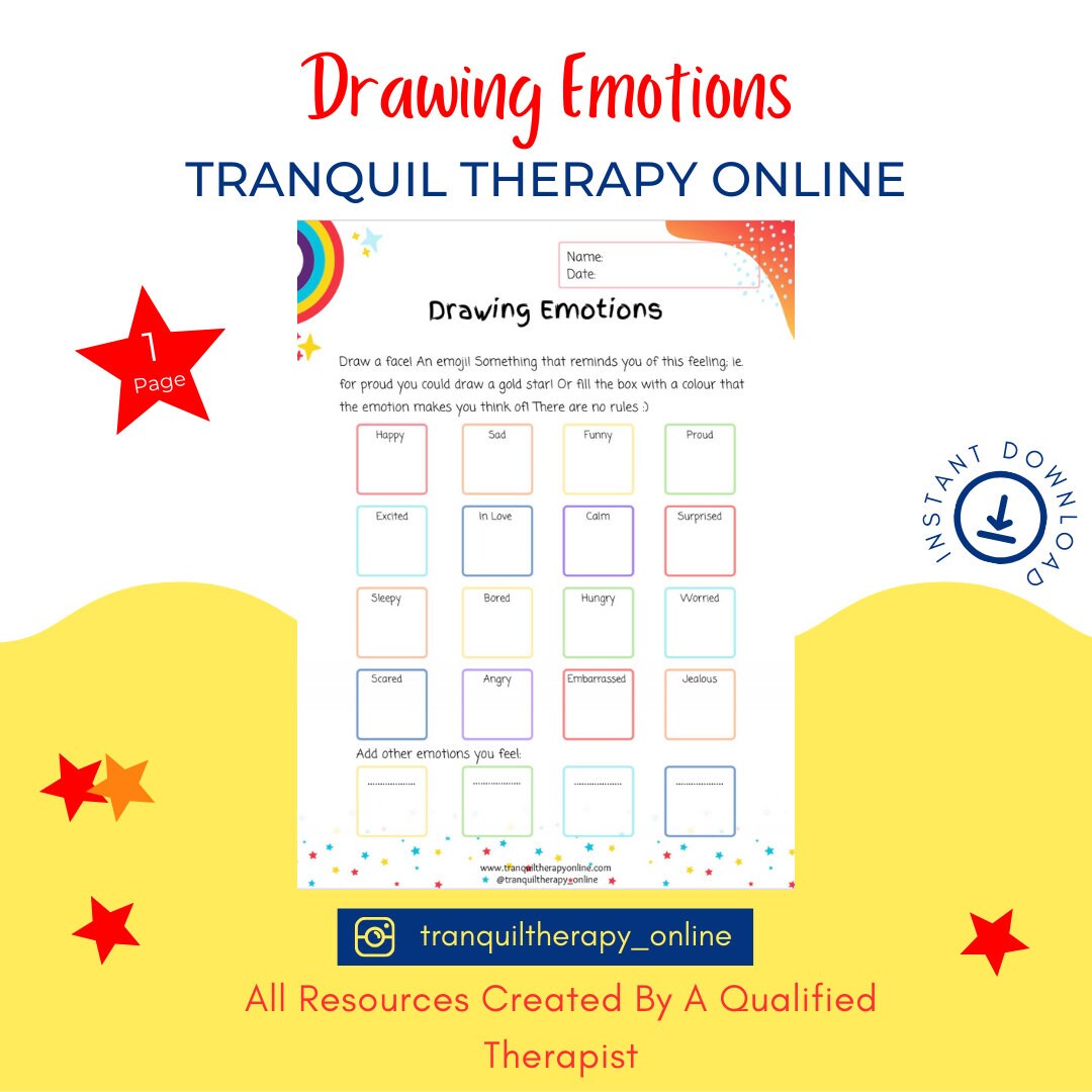 Drawing Emotions Activity Sheet | Mental Health | Printable Activity ...