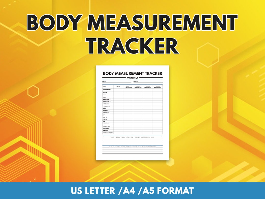 Body Measurement Printable | Body Progress Tracker - Etsy