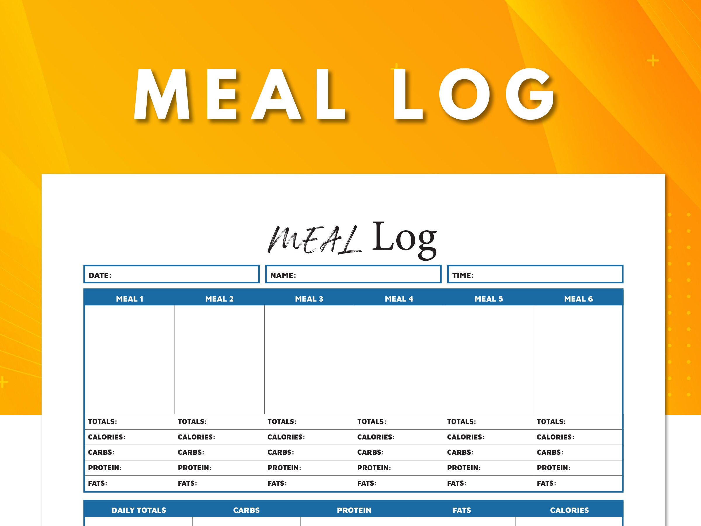 Meal Tracker Printable | Meal Log - Etsy