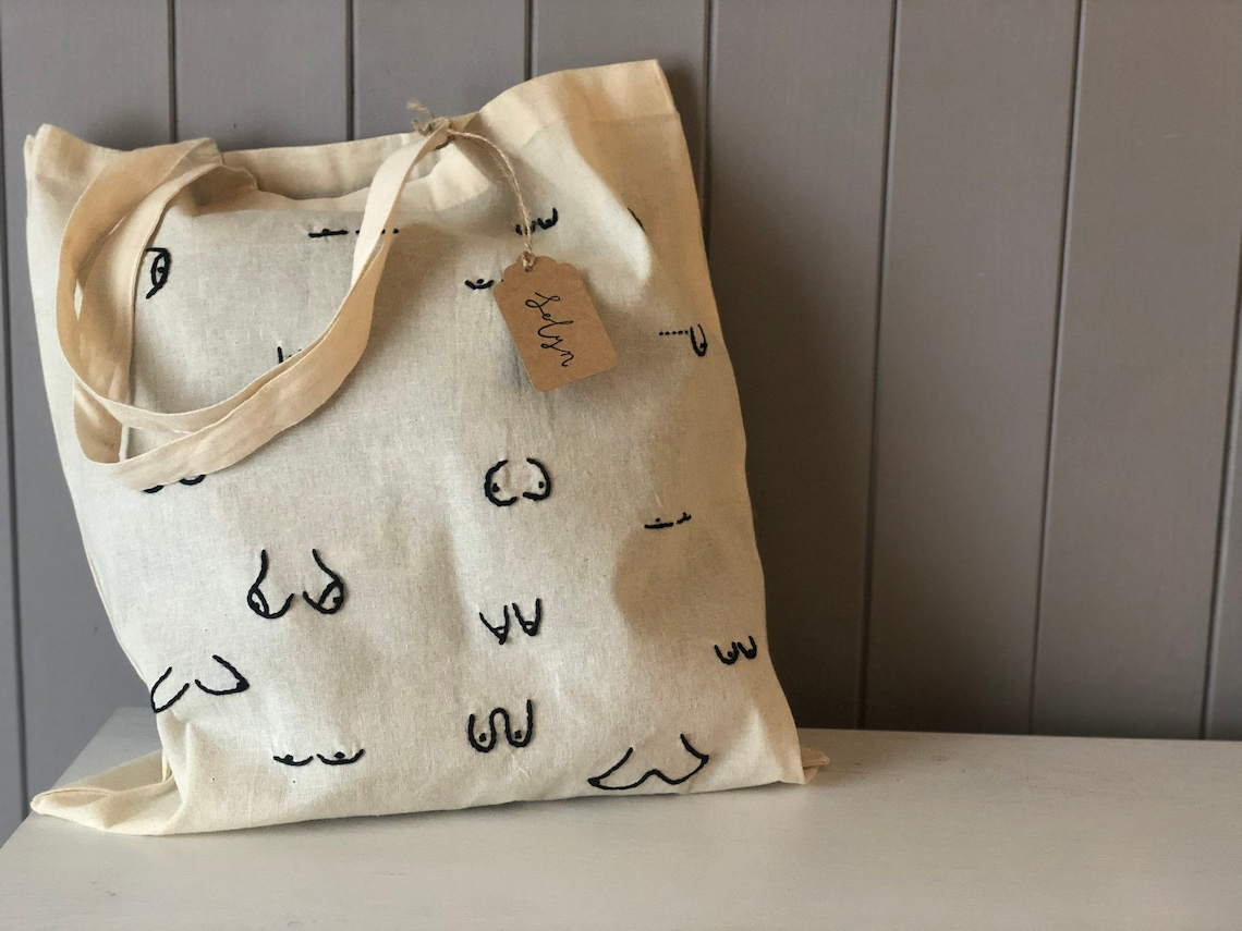 Boobie Tote Bag Boob Bag Tote Bag Female Chest Bag Etsy