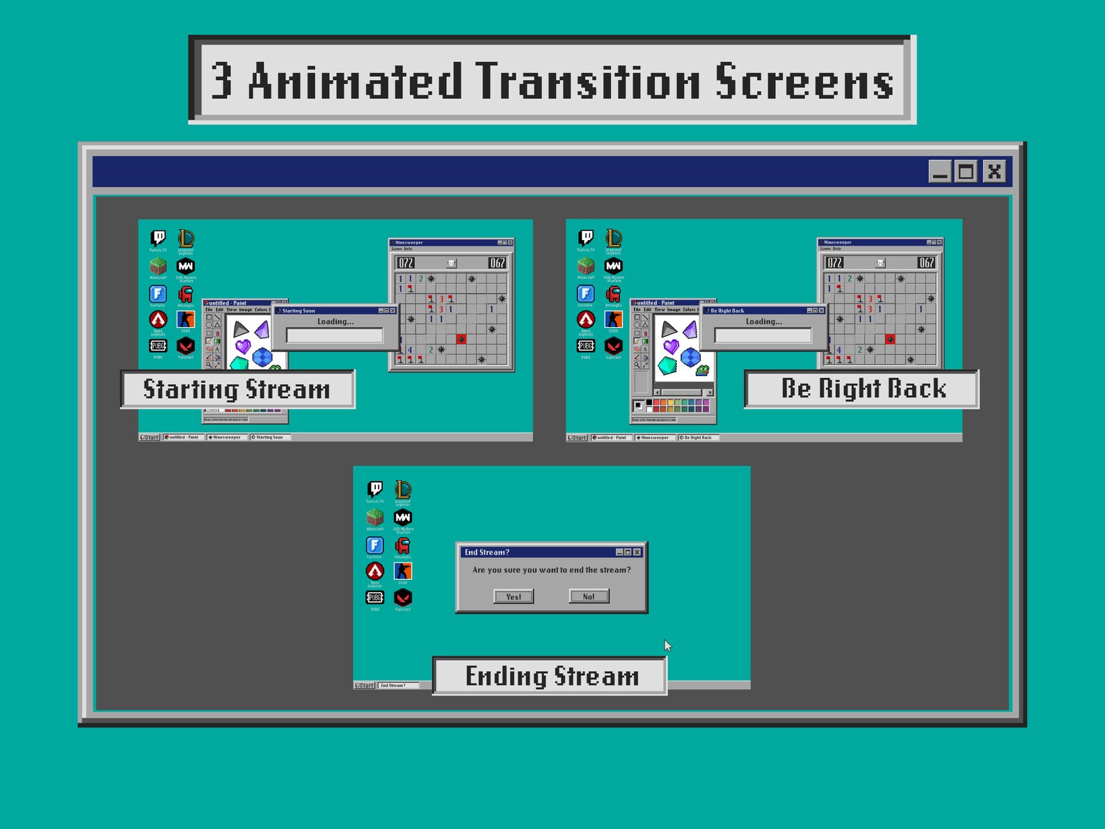 Classic Retro Streaming Graphics / Twitch Stream Overlays / | Etsy UK