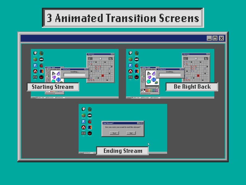 Classic Retro Streaming Graphics / Twitch Stream Overlays / | Etsy UK
