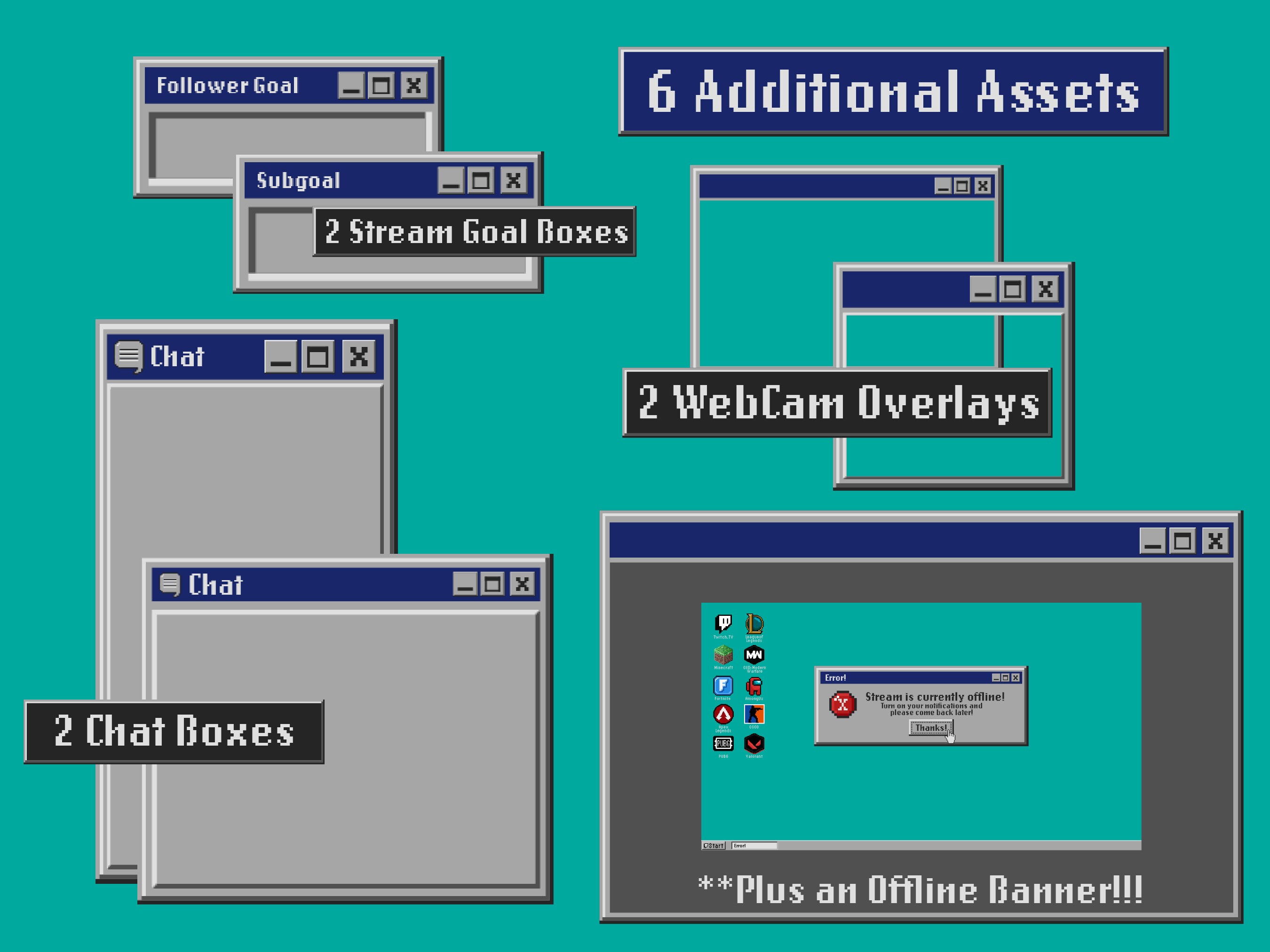 Classic Retro Streaming Graphics / Twitch Stream Overlays / ANIMATED ...