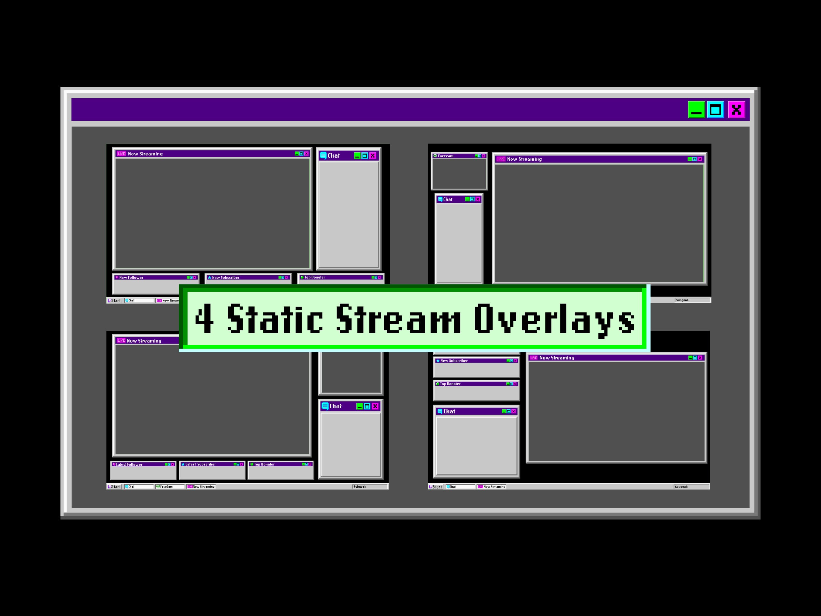 Neon Retro Streaming Graphics / Twitch Overlays / Panels / | Etsy
