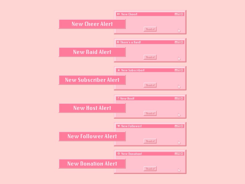 ANIMATED Pink Retro Vaporwave Alerts - Etsy