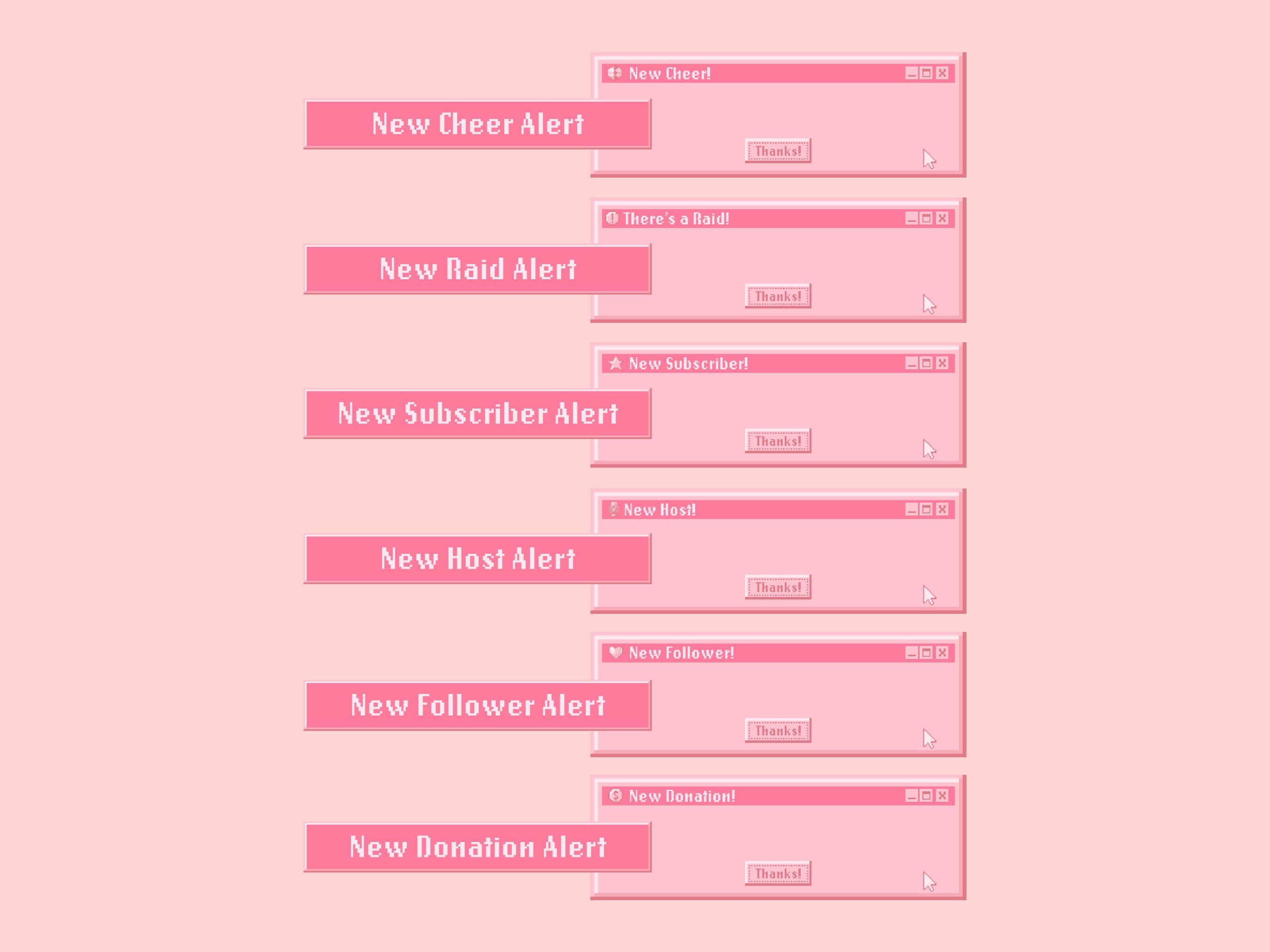 ANIMATED Pink Retro Vaporwave Alerts - Etsy